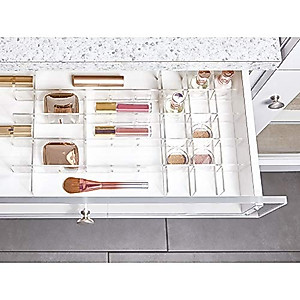 iDesign - 42910 Clarity BPA-Free Plastic Customizable in-Drawer Storage Organizer Dividers, 16" x 9.2" x 1.99", Adjustable
