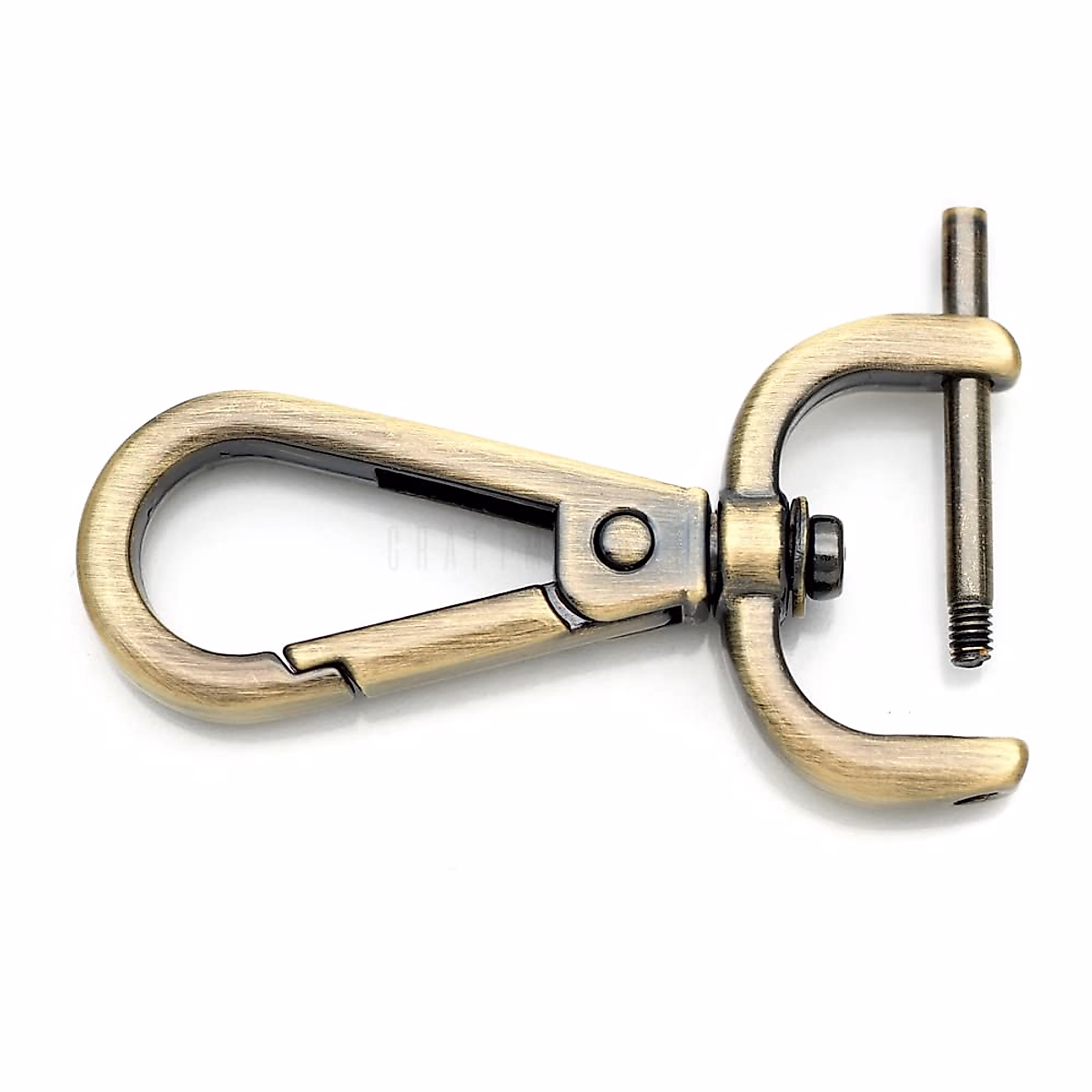 CRAFTMEMORE 2pcs Detachable Snap Hook Swivel Clasp w/Screw Bar VT493 Bag Strap Hardware Replacement (1 Inch, Brushed Brass)