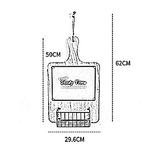 PIBM Stylish Simplicity Shelf Wall Mounted Floating Rack Shelves Message Board Chalkboards Multifunction Mini Retro Style Round Shape Rectangle Rewritable,2 Colours,2 Sizes, a , 33X47CM