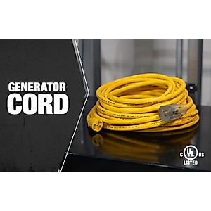 Coleman Cable 2618 20-Amp Generator Cord 5-20P to 5-20R; Lighted; 50-Foot