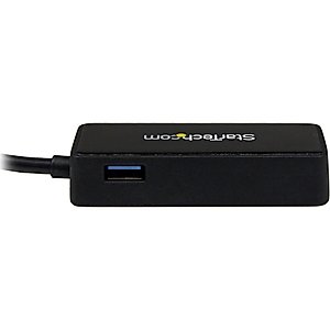 StarTech.com USB 3.0 Ethernet Adapter - USB 3.0 Network Adapter NIC with USB Port - USB to RJ45 - USB Passthrough (USB31000SPTB), Black, 0.7" x 1.4" x 5" x 5"