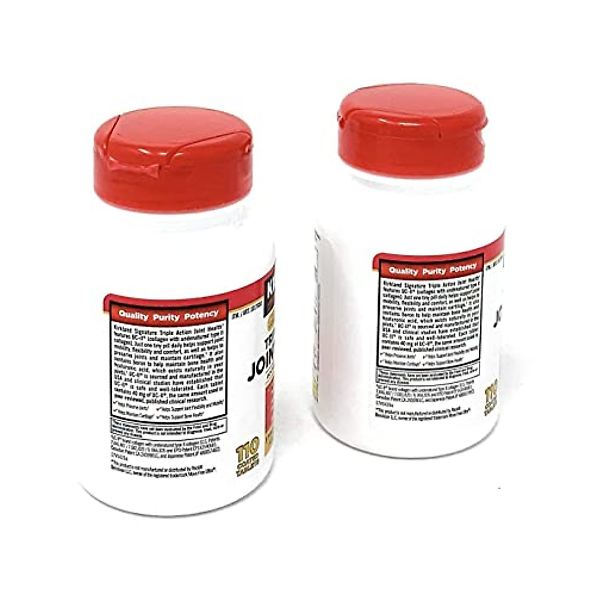 Kirkland Signature Triple Action Joint Health, UC•ll Undenatured Type II Collagen, Boron, Hyaluronic Acid,with Boron,110 Coated Tablets(Pack of 2)