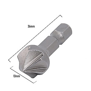 90 Degree Countersink Drill Chamfer Bit 1/4" Hex Shank Woodworking Angle Point Bevel Cutting Cutter Remove Bur,3PCS