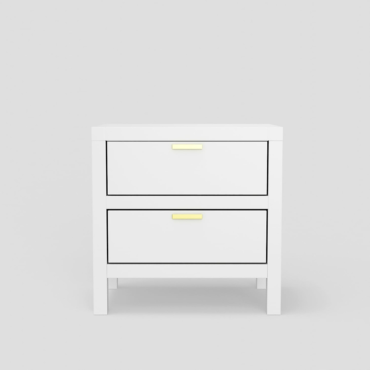 Alpine Furniture Carmel 2 Drawer Nightstand, White