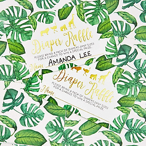 Sparkle and Bash Diaper Raffle Tickets for Baby Shower (60 Count) Jungle Safari