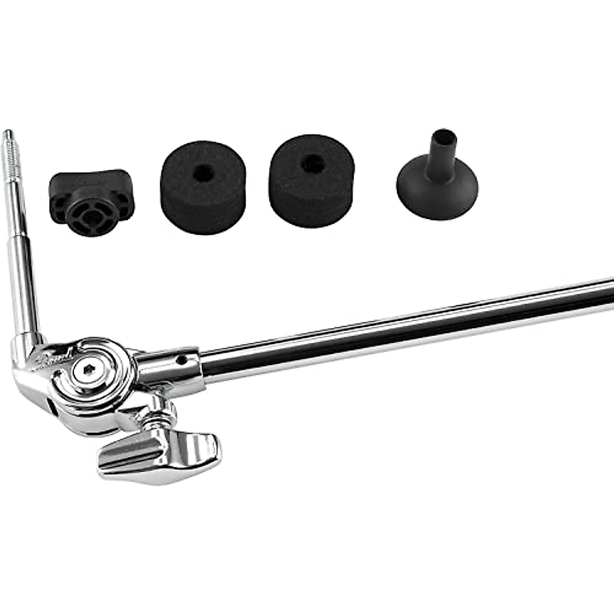 Pearl CH70 Cymbal Boom Attachment Clamp with 15" Solid Boom Arm, Multi-Angle Mounting Clamp, and UniLock Gearless Cymbal Tilter for Splash, Crash, and Effects Cymbals.