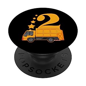Rubbish Truck Boys Rubbish Man Years Children's Birthday PopSockets Adhesive PopGrip