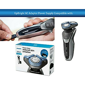 UpBright 15V 5.4W AC/DC Adapter Compatible with Philips Norelco Shaver 6500 S6540 Series 6000 HQ7150 HQ7160 HQ7180 HQ7290 HQ8160 HQ7866 HQ8260 HQ8831 HQ8865 PT710 PT720 PT725 HQ8505 Power Cord Charger