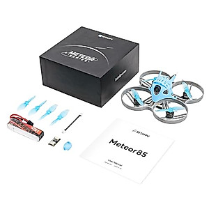 BETAFPV Meteor85 2S Brushless Whoop Drone Quadcopter for FPV Freestyle Flight Indoor Outdoor Fly Up to 7 Minutes with F4 1S 12A AIO Flight Controller 1103 11000KV Motor 2015 2-Blade Propeller-Frsky