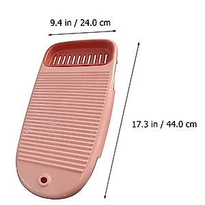 YARNOW Plastic Underwear Washboard with Soap Box Mini Hand Washing Machine Washboard for Laundry Personal Clothes Kids Shirt Underwear Washing Tool Pink