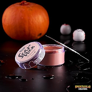 Spooktacular Creations 2.5 Oz Halloween Wax Kit for Adult and Kids, Scar Fake Modeling Wound Skin Wax with Spatula for Special Effects Body Paint SFX Makeup
