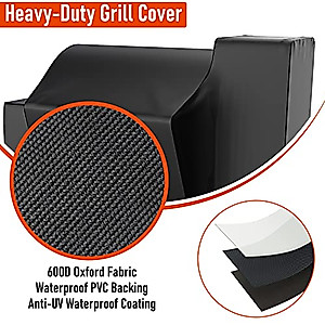 Grisun Grill Cover for Char-Griller Gravity 980 Series - Waterproof, Rip Resistant, UV Resistant Barbecue Cover for 9800, 9804 Charcoal Grill, 600D Heavy Duty Grill Cover