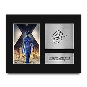 HWC Trading Jennifer Lawrence X-Men Raven Darkholme/Mystique Gifts Printed Signed Autograph Picture for Movie Memorabilia Fans - US Letter Size