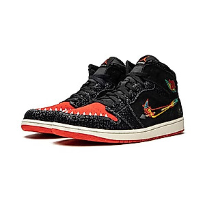 Nike mens Jordan 1 Mid Basketball Limited Siempre Familia DN4904-001, Black/Chile Red-sail, 9.5