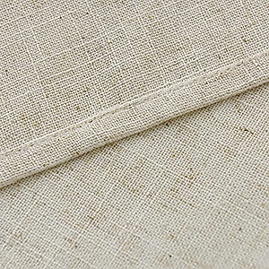Valea Home Linen Curtains Panel 54 inch Long Light Filtering Rod Pocket Crude Drapes for Bedroom Living Room Farmhouse Window Treatment Panels, Natural, 1 Panel