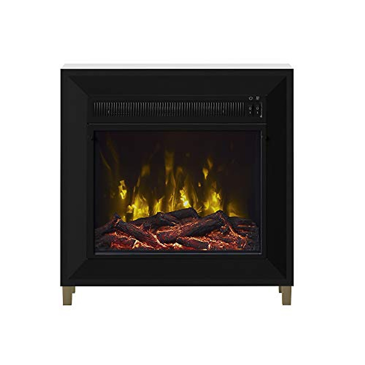 Twin Star Home Wall Mantel Electric Fireplace, Black