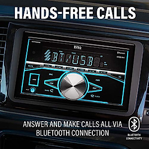BOSS Audio Systems 820BRGB Multimedia Car Stereo - Double Din, Bluetooth Audio and Hands-Free Calling, MP3 Player, USB Port, AUX Input, AM/FM Radio Receiver, No CD/DVD, Multi Color Illumination