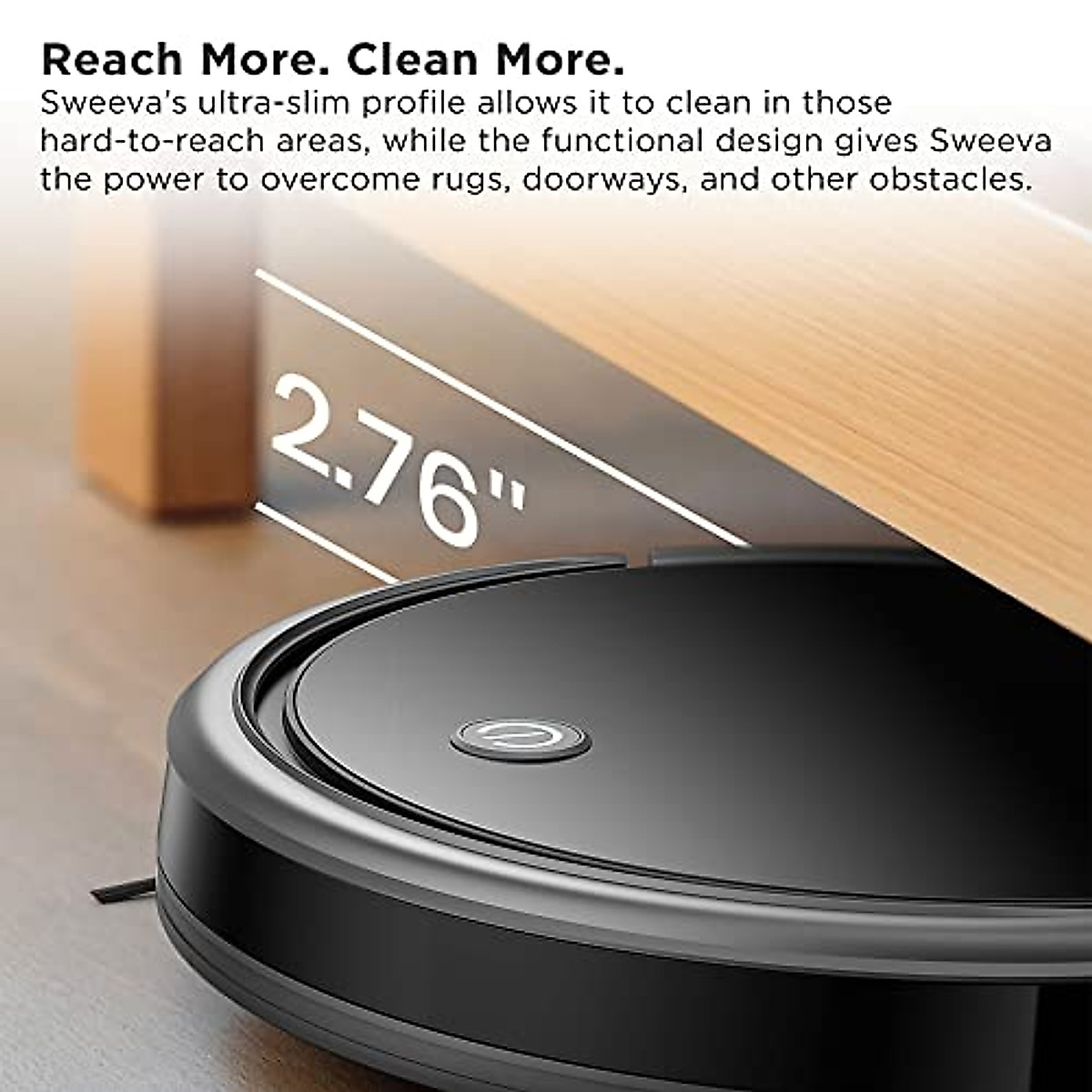 TCL Sweeva 2000 Robot Vacuum Cleaner Ultra Slim 2.76inch, 2000Pa Suction for Pet Hair, Hard Floor & Medium-Pile Carpets, 150mins Runtime, Washable Filter, WiFi & Alexa/Google Enabled