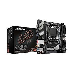 GIGABYTE A620I AX (AM5/ LGA 1718/ AMD/ A620/ Mini-ITX/ 5-Year Warranty/ DDR5/ Single M.2/ PCIe 4.0/ USB 3.2 Gen1 Type-C/Realtek Wi-Fi 6E/ Realtek 2.5GbE/ Q-Flash Plus/PCIe EZ-Latch/Motherboard)