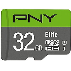 PNY 32GB Elite Class 10 U1 microSDHC Flash Memory Card - 100MB/s read, Class 10, U1, Full HD, UHS-I, micro SD