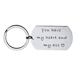 ShiQiao Spl You Have My Heart and My Ass Keychain Boyfriend Girlfriend Gifts Keyring Wife Husband Gifts