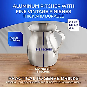 Universal Hot Chocolate Maker 2.1 Qt / 2 L, Chocolatera, Frothing Pitcher, Frother For Coffee, Aluminum Pouring Pot, Olleta