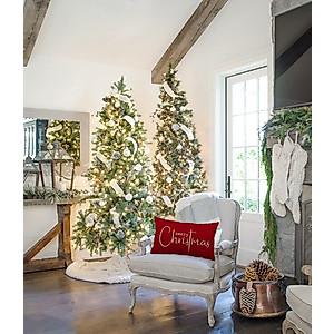 Christmas Throw Pillow Covers 12x20 Inch Set of 2 Merry Christmas Farmhouse Decorations Believe Holiday Decor Throw Cushion Case for Home Couch