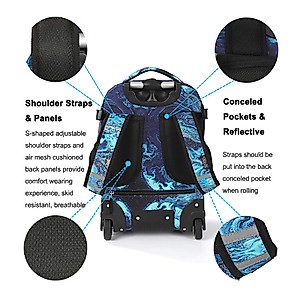 Tilami Rolling Backpack 18 inch Wheeled Backpack School College Student Travel Trip Boys and Girls