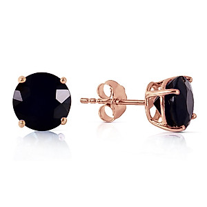 1 Carat Total Weight Black Diamond Solitaire Stud Earrings Pair set in 14K Rose Gold Popular Value Collection