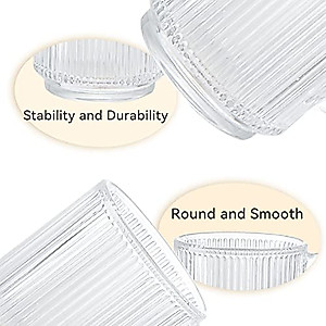 [6 PACK, 12 OZ] DESIGN•MASTER Premium Glass Coffee Mugs with Handle, Classic Vertical Stripes Tea Cup,Transparent Tea Glasses for Hot/Cold Beverages.