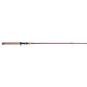 Berkley 6’6” Cherrywood HD Casting Rod, One Piece Spinning Rod, 8-17lb Line Rating, Medium Rod Power, Fast Action, 1/4-3/4 oz. Lure Rating, Red
