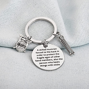 PENQI Drummer Jewelry Drummer Gift Percussion Drumsticks Keychain Percussion Drum Player Gift Drumming Lover Jewelry (drum keychain)