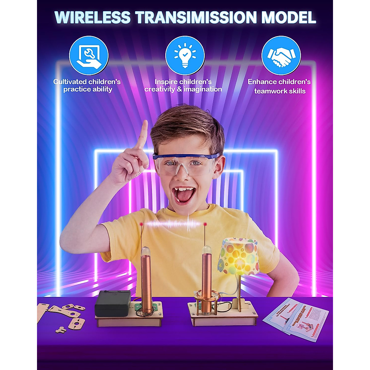 Poraxy STEM Science Kits for Kids Ages 8-10-12, 5 Set 3D Wooden Puzzles, Toys for Ages 8-13, DIY Educational Science Building Kits Crafts, Birthday Gifts for Boys and Girls 8 9 10 11 12 13 Year Old