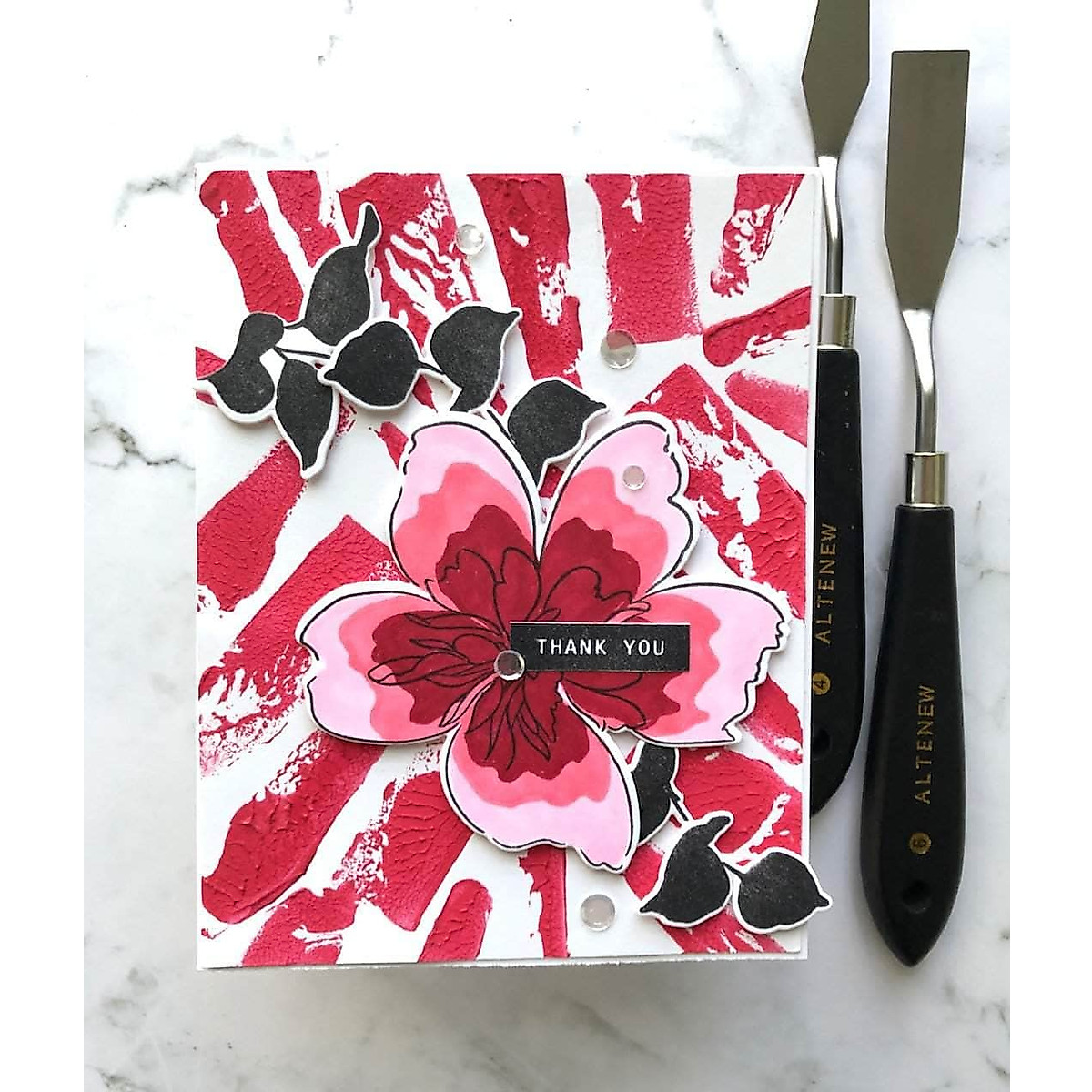 Altenew Mixed Media Palette Knife Set, 4 Stainless Steel Palette Knives with Wood Handles, Spatula Painting Knives with Flexible Different Sized Blades