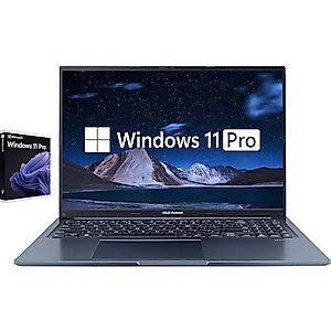 asus 16/ 24GB RAM 1TB SSD VivoBook 16X Laptop, Windows 11 Pro, AMD Ryzen 7 5800HS 8-Core Processor, WUXGA IPS Anti-Glare Display, Camera Privacy Shutter, HDMI, USB-C, Blue