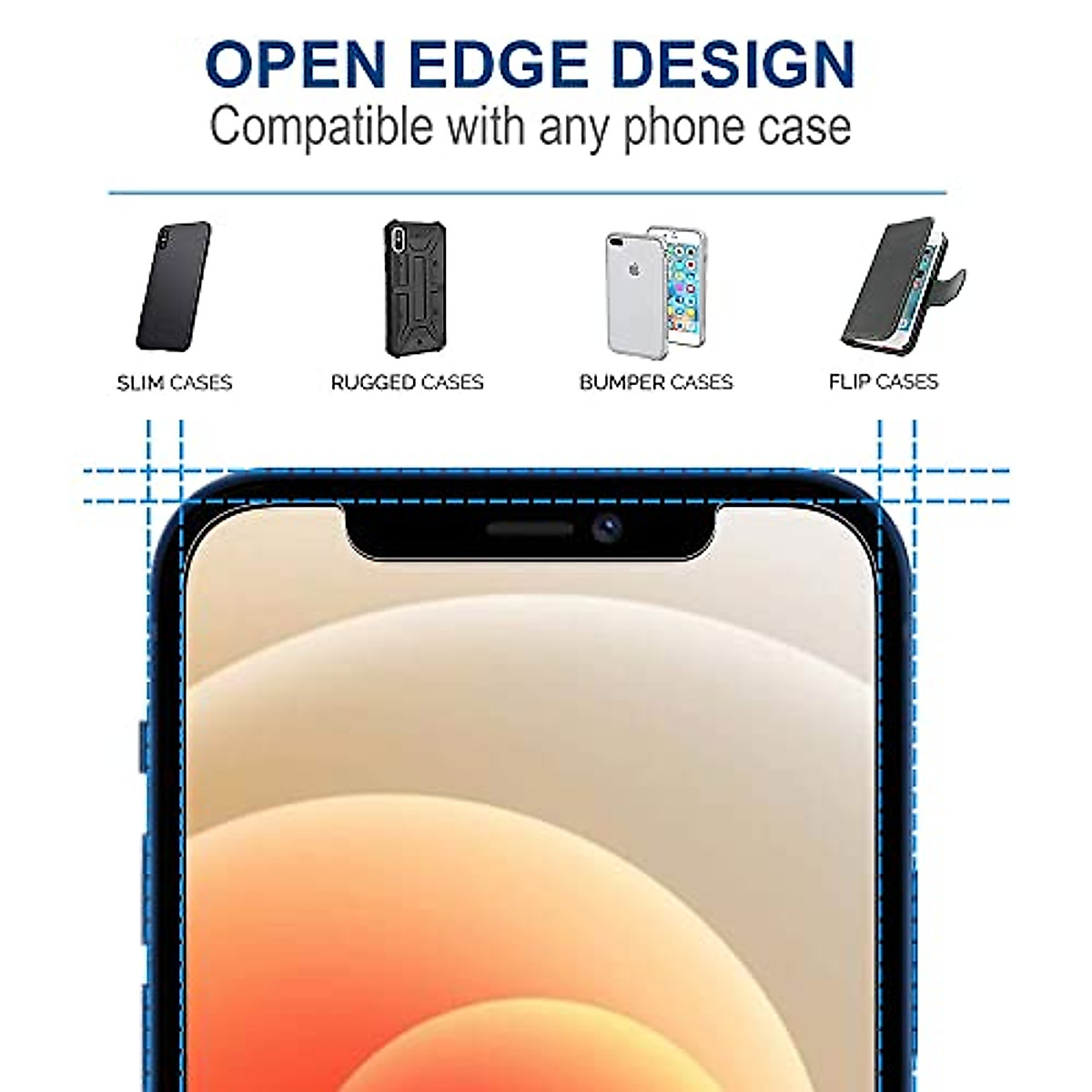 Arae Screen Protector for iPhone 12 / iPhone 12 Pro, HD Tempered Glass Anti Scratch Work with Most Case, 6.1 inch, 3 Pack