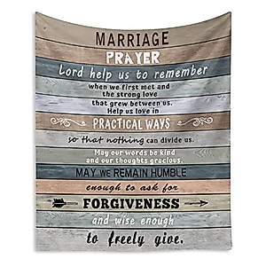 Marriage Prayer Gifts Blanket Wedding Anniversary Engagement Gifts for Couples Newly Engaged Unique Christian Decor Throw Blanket Religious Present for Women Men for Valentines, Birthday 60"X50"