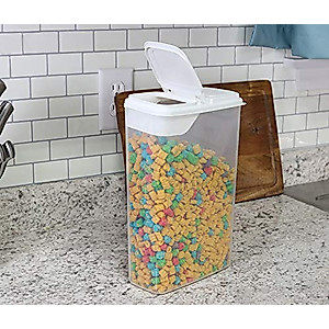 2 Pack Cereal, Snack, and Dry Goods 4 Quart Food Storage Keeper and Dispenser Container with Flip Top Lid