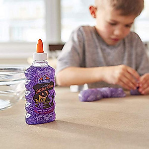 Elmers Liquid Purple Glitter Glue, Washable, 6 Ounces, Great for Making Slime (3 Pack)
