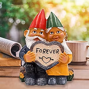 Garden Gnomes Outdoor Gnome Statue Couple in Love Collectible Figurine Lovers Romantic Statue Gnomes Garden Decorations for Patio, Yard, Lawn Ornaments, Home Décor…