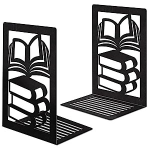 Metal Bookends-Bookend Decorative Heavy Book Ends for Shelves ,Black Book Supports Non-Skid Pineapple Bookshelf Holder for Office Home School Kitchen（Book）