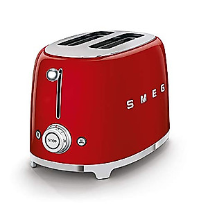 SMEG 2 Slice Toaster with Sandwich Rack Combo, Red