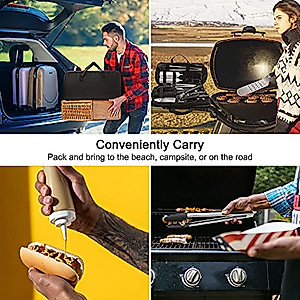 FiveJoy Griddle Accessories Kit, Flat top Grill Set for Blackstone and Camp Chef, BBQ Spatula Tools with Metal Spatula, Scraper, Egg Rings, Cleaning Kit for Camping (17 PCS)- Gift for Men, Women, Dad
