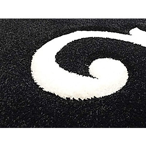 Hollywood Modern Contemporary Area Rug Black & White Design 290 (5 Feet 2 Inch X 7 Feet 1 Inch)