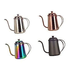 COLLBATH 1pcs Stainless Steel Water Jar Gooseneck Kettle Long Mouth Teapot Drip Kettle Espresso Kettle Espresso Coffee Maker Long Mouth Water Jar Narrow Spout Coffee Pot Water Jugs Machines