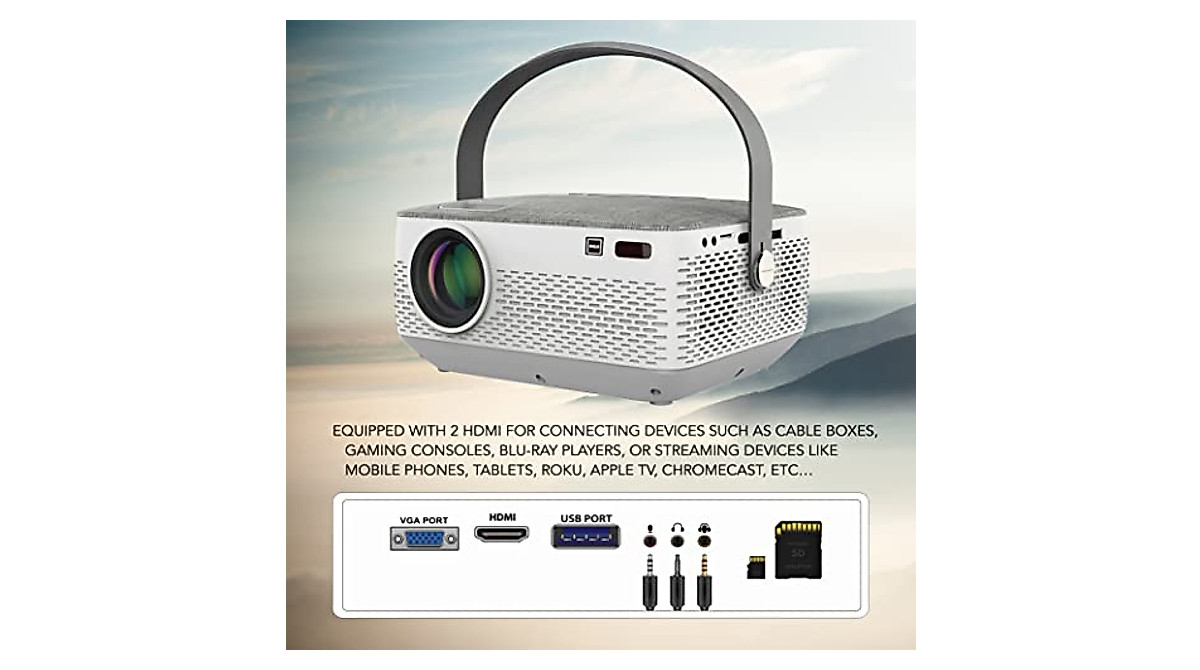 RCA RPJ402 Portable 1080P Bluetooth Projector for Indoor & Outdoor Use