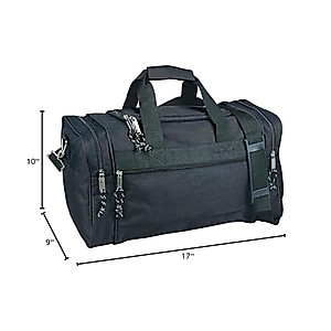 ProperEquip 17" Blank Duffle Bag Duffel Travel Camping Outdoor Sports Gym Accessories Bag (Free Return) Black