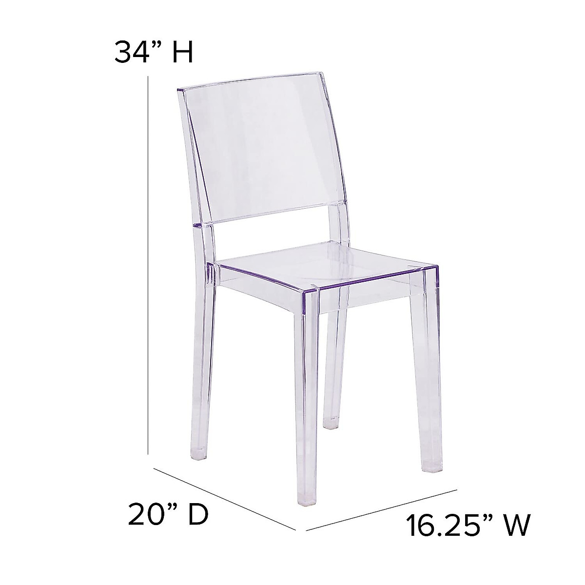 Flash Furniture Phantom Series Transparent Stacking Side Chair