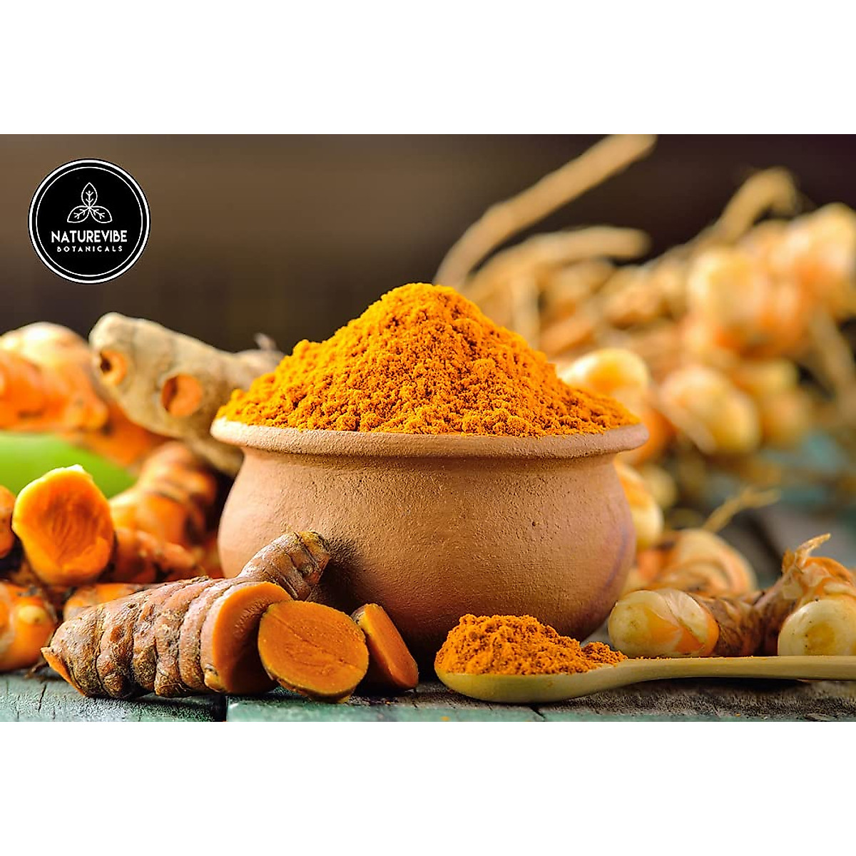 Premium Quality Turmeric Root Powder with Curcumin 5lbs by Naturevibe Botanicals | Raw Turmeric Root Grounded | Bulk Bag 100% Pure (80 Ounces)