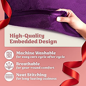 ButterTree Fleece Throw Blanket, Purple Gifts, Lightweight Blanket for Couch, Sofa, Bed, Camping, Traveling - Super Soft Cozy Microfleece Blanket - 65" x 50" (Purple)